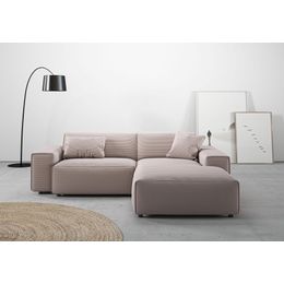 Ecksofa Home Affaire "Glimminge L-Form auch in Breitcord, Feincord + Easy care-Bezug", rosa, B:234cm H:71cm T:191cm, 12% Polyacryl, 88% Polyester, Sofas, Ecksofa, Breite 234, Zierkissen