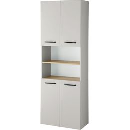 Hochschrank SAPHIR "Quickset 500, Badschrank 61,6 cm breit, 4 Türen", kaschmir, B:61,6cm H:176cm T:32,2cm, Holzwerkstoff, Schränke, Hochschrank