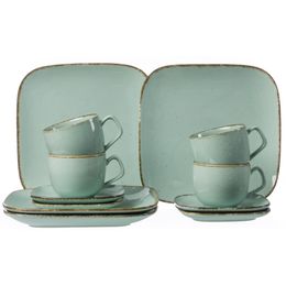 Ritzenhoff & Breker Kaffeeservice RITZENHOFF & BREKER "Geschirr-Set, Service CASA", blau (blau, grün), 12 Stk., Porzellan, Geschirr-Sets, Kaffeeservice, 12 Teile, für 4 Personen
