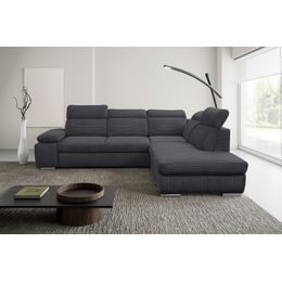 Ecksofa WERK2, B:280cm H:86cm T:230cmgrau, 90% Polyester, 10% Nylon, Wohnzimmer, Sofas, "Alicante Cord, inkl. Bettfunktion & Bettkasten, Breite