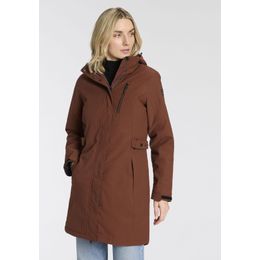 Parka Killtec, Damen, Gr. 40, cappucino, Obermaterial: 100% Polyester. Futter: 100% Polyester. Wattierung: 100% Polyester, hoch geschlossener Ausschnitt, mit verstellbarem Klettverschluss, Jacken Parka, wärmend & winddicht & wasserabweisend