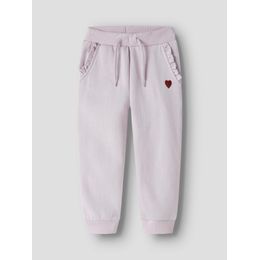 Sweathose name it "NMFVIMA SWE PANT BRU NOOS", Mädchen, Gr. 104, N-Gr, winsome orchid, Sweatware, Obermaterial: 60% Baumwolle, 40% Polyester, unifarben, Basic normal, Hosen Sweathose