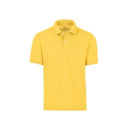 Poloshirt TRIGEMA "TRIGEMA Poloshirt DELUXE Piqué", Damen, Gr. L, gelb (hellgelb), 100% Baumwolle, Basic, Shirts