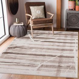 Teppich Carpet City "Moda", beige, B:120cm H:11mm L:160cm, Polypropylen, Teppiche, Teppich, Kurzflor, Streifen-Muster, Weicher Flor