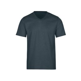 T-Shirt TRIGEMA "TRIGEMA V-Shirt DELUXE Baumwolle", Herren, Gr. XL, grau (anthrazit), 100% Baumwolle, Basic, Shirts T-Shirt