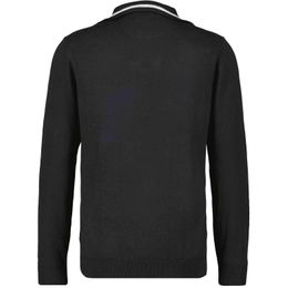 Rundhalspullover Ragman, Herren, Gr. 48, schwarz, 95% Baumwolle 5% Kaschmir, hoch geschlossener Ausschnitt, Pullover Rundhalspullover