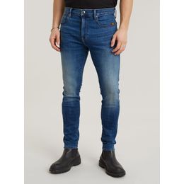 Regular-fit-Jeans G-STAR "Revend Skinny Jeans", Damen, Gr. 28, Länge 34, medium indigo aged, Obermaterial: 7% Elastomultiester, 1% Elasthan, Jeans