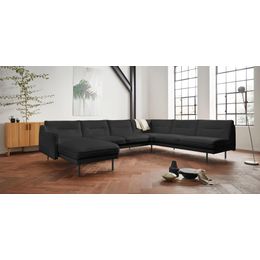 Wohnlandschaft Home Affaire "Nordfyn U-Form", schwarz, B:323cm H:81cm T:239cm, Luxus-Microfaser Lederoptik (100% Polyester);Struktur weich (100% Polyester);100% NaturLEDER, Sofas, Wohnlandschaft, edles Design in 3 Bezugsqualit&auml;ten, Design by Morten Georgsen