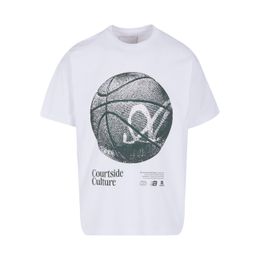 T-Shirt ANOTHER COTTON LAB "Another Cotton Lab Courtside T-Shirt", Damen, Gr. L, weiß, 100% Baumwolle, bedruckt, normal, Rundhals, Shirts T-Shirt