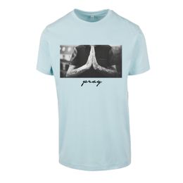 MisterTee Damen T-Shirt "MisterTee Herren Pray Tee"oceanblau, Gr. XXL, unifarben, 100% Baumwolle, Shirts