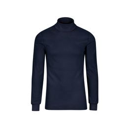 Rollkragenshirt TRIGEMA "TRIGEMA Langarm Ski- und Sport-Rollkragenpullover", Herren, Gr. L, blau (navy), 100% Baumwolle (Bio-Baumwolle kbA), Basic, Shirts