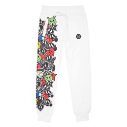 Jogginghose Philipp Plein "Smile", M&auml;dchen, Gr. 10, weite Kindergr&ouml;&szlig;en, 01, wei&szlig;, Obermaterial: 95% Baumwolle, 5% Elasthan, Hosen Jogginghose