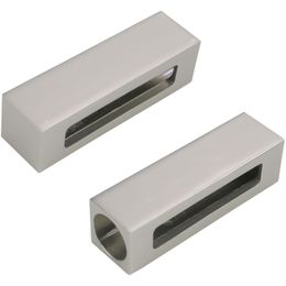 Gardinenstangen-Endst&uuml;ck Liedeco "Block" Gr. 1, silber (chromfarben, matt), H:2cm L:7cm &Oslash;:1,6cm, Gardinenstangenendst&uuml;cke, Gardinenstangen-Endst&uuml;ck, f&uuml;r Gardinenstangen &Oslash; 16 mm