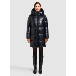 Steppmantel Khujo "HAYA2 SHINY", Damen, Gr. S, midnight blau, 100% Polyester, unifarben, eingesetzt elastischer Bund mit Windstopper, M&auml;ntel Steppmantel