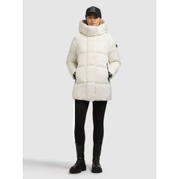 Steppjacke Khujo "SUDA", Damen, Gr. L, luna wei&szlig;, 100% Polyester, unifarben, Raglan&auml;rmel elastischer Bund mit Windstopper, Jacken Steppjacke