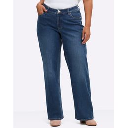 Bequeme Jeans sheego, Damen, Gr. 40, Normalgr&ouml;&szlig;en, beige (blau, stone, washed), 95% Baumwolle, 3% Polyester, 2% Elasthan, unifarben, lang, Jeans