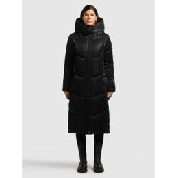Steppmantel Khujo "PULSET SHINY", Damen, Gr. XS, schwarz, 100% Polyester, unifarben, eingesetzt elastischer Bund mit Windstopper, M&auml;ntel Steppmantel