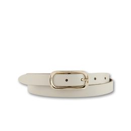 Bernd G&ouml;tz Lederg&uuml;rtel BERND G&Ouml;TZ "Lederg&uuml;rtel mit ovaler Goldschlie&szlig;e im schmalen Stil", Damen, Gr. 100, creme, Rindsleder, G&uuml;rtel Lederg&uuml;rtel