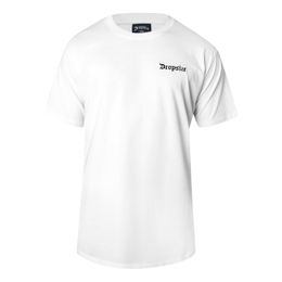 T-Shirt DROPSIZE "Dropsize Herren Heavy Embo T-Shirt", Damen, Gr. S, wei&szlig;, 100% Baumwolle, bedruckt, oversize, Rundhals, Shirts T-Shirt