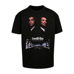 T-Shirt "Upscale by Mister Tee Herren Goodfellas Poster Oversize Tee", Damen, Gr. XS, schwarz, 100% Baumwolle, UPSCALE BY MISTER TEE, bedruckt, oversize, Rundhals, Shirts T-Shirt