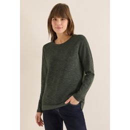Strickpullover Cecil, Damen, Gr. M (40), raw khaki, Web, 60% Baumwolle, 40% Polyester, unifarben, comfort fit normal, Rundhals, normaler Saum, Pullover Strickpullover