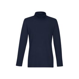 Rollkragenshirt TRIGEMA "TRIGEMA Rollkragenshirt", Damen, Gr. L, blau (navy), 95% Baumwolle, 5% Elasthan, Basic, Shirts
