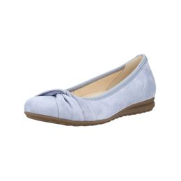 Ballerina Gabor COMFORT "Gabor Comfort Ballerinas Leder", Damen, Gr. 40, azur, Leder, Schuhe Ballerina