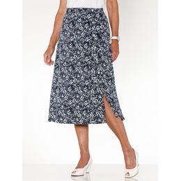 Sommerrock Classic Basics, Damen, Gr. 40, marine, wei&szlig;, bedruckt, 100% Polyester, gemustert, gepunktet, wadenlang, R&ouml;cke