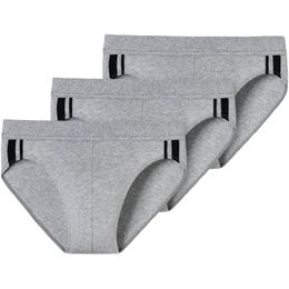 Rioslip Schiesser "95/5", Herren, Gr. 8, grau (202, grau, meliert), Single Jersey, Obermaterial: 95% Baumwolle, 5% Elasthan, meliert, eng, Unterhosen, mit softem, tonalem Bund