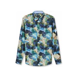 Langarmhemd OLYMP "OLYMP Casual, regular fit, Freizeithemd, Kent", Herren, Gr. L, Normaler Arm, marine, 100% Baumwolle, Hemden