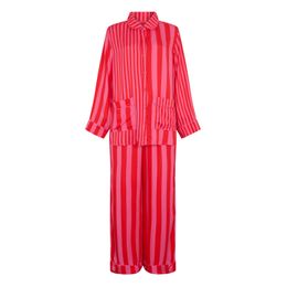 Lily & Lionel Pyjama LILY AND LIONEL "Evie Long Sleeve Print Pyjama Set Damen", Damen, Gr. L, pink, 100% Viskose, Homewear-Sets Pyjama