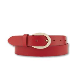 Bernd G&ouml;tz Lederg&uuml;rtel BERND G&Ouml;TZ "Lederg&uuml;rtel mit aparter fl&auml;chiger Goldschlie&szlig;e", Damen, Gr. 105, rot, Rindsleder, G&uuml;rtel Lederg&uuml;rtel