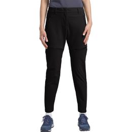 Zip-away-Hose Jack Wolfskin "HIKEOUT ZIP AWAY PANTS W", Damen, Gr. 46, schwarz, Oberstoff: 86% POLYAMID, 14% ELASTHAN; Futter 1:00% POLYESTER, Hosen