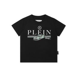 Philipp Plein Jungen T-Shirt "Racing"0222, schwarz, turquoise, Gr. 6, Obermaterial: 100% Baumwolle, Shirts