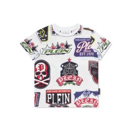 T-Shirt Philipp Plein "T-Shirt Rundhalsausschnitt Ss", Jungen, Gr. 14, 01, weiß, Obermaterial: 100% Baumwolle, Shirts T-Shirt