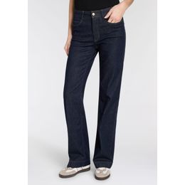 5-Pocket-Jeans MAC "WIDE star", Damen, Gr. 40, L&auml;nge 32, fashion rinsed, Denim/Jeans, Obermaterial: 91% Baumwolle, 7% Elastomultiester, 2% Elasthan, weit lang, Jeans 5-Pocket-Jeans, mit Aufdruck "Star" auf der Ges&auml;&szlig;tasche, weites Bein