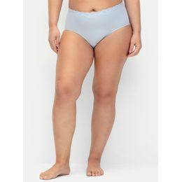 Slip sheego, Damen, Gr. 40, 2 Stk., blau (marine, hellblau), 95% Baumwolle, 5% Elasthan, Unterhosen Slip