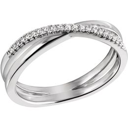 Fingerring Firetti "Schmuck Geschenk Silber 925 Damenring Ring" Gr. 52, silber (silberfarben, kristallweiß), Fingerringe, Damen, 52, Silber 925 (Sterlingsilber), 3,5mm, Fingerring, mit Zirkonia (synth.)