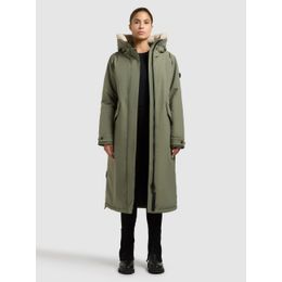 Wintermantel Khujo "AGNETA2", Damen, Gr. L, muted grün, 100% Polyester, unifarben, eingesetzt Rippstrickbündchen mit Druckknöpfen, Mäntel Wintermantel, Topseller