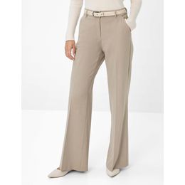 Jogginghose Brax "Style MAINE", Damen, Gr. 48K (24), Kurzgrößen, beige (taupe), Web, 53% Polyester, 43% Schurwolle, 4% Elasthan, Hosen Jogginghose