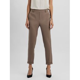 Véro Moda Anzughose VERO MODA "VMMAYA MR LOOSE SOLID PANT NOOS", Damen, Gr. M (38), Länge 30, beige (fossil), Web, Obermaterial: 62% Polyester, 33% Viskose, 5% Elasthan, unifarben, regular fit knöchellang, Hosen Anzughose, knöchelfreie Form mit Saumaufschlag