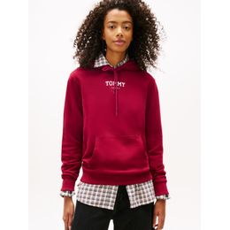 Kapuzensweatshirt Tommy Jeans "TJW REG ESS LOGO 2 HOODIE EXT", Damen, Gr. XL (42), lavish cerise, Sweatware, Obermaterial: 100% Baumwolle, unifarben, regular fit, Rippb&uuml;ndchen, Sweatshirts
