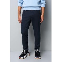 Chinos MEYER "M5 Slim", Herren, Gr. 34, L&auml;nge 32, blau (marine), 97% Baumwolle, 3% Elasthan, unifarben, slim fit lang, Hosen, aus Bio-Baumwolle