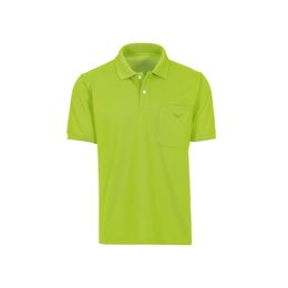 Poloshirt TRIGEMA "TRIGEMA Polohemd mit Brusttasche", Herren, Gr. XL, gelb (lemon), 100% Baumwolle, Basic, Shirts