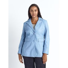 Blouson Maze "42023100", Damen, Gr. 44, blau (sky blau), Obermaterial: 100% Lammleder; Innenfutter: 100% Baumwolle; Ärmelfutter: 100% Polyester; Strickmaterial: 95% Baumwolle, 5% Elasthan, Jacken Blouson