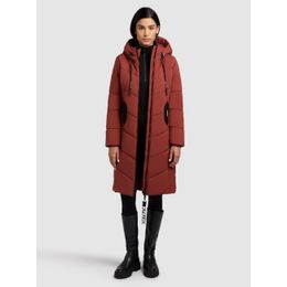 Steppmantel Khujo "ARIBAY4 LIGHT", Damen, Gr. L, rot (dunkelrot), 100% Polyester, unifarben, regular fit ca. Mitte Oberschenkel, eingesetzt elastischer Bund, M&auml;ntel Steppmantel