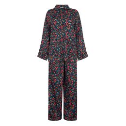 Lily & Lionel Pyjama LILY AND LIONEL "Evie Long Sleeve Print Pyjama Set Damen", Damen, Gr. L, schwarz, 100% Viskose, Homewear-Sets Pyjama