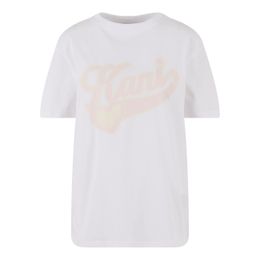 T-Shirt Karl Kani "Karl Kani Varsity Heart Os T-Shirt", Damen, Gr. M, wei&szlig;, 100% Baumwolle, bedruckt, normal, Rundhals, Shirts T-Shirt