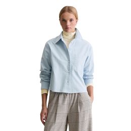 Langarmbluse MARC O'POLO DENIM "aus Organic Cotton", Damen, Gr. L, light blau, Obermaterial: 100% Baumwolle, unifarben, relaxed fit bauchfrei, Manschette, Blusen