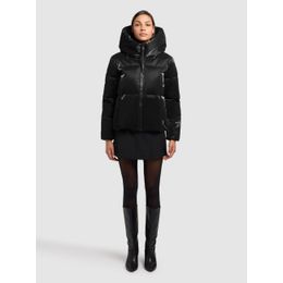 Steppjacke Khujo "AUDREY SHINY", Damen, Gr. L, schwarz, 100% Polyester, unifarben, eingesetzt elastischer Bund mit Windstopper, Jacken Steppjacke